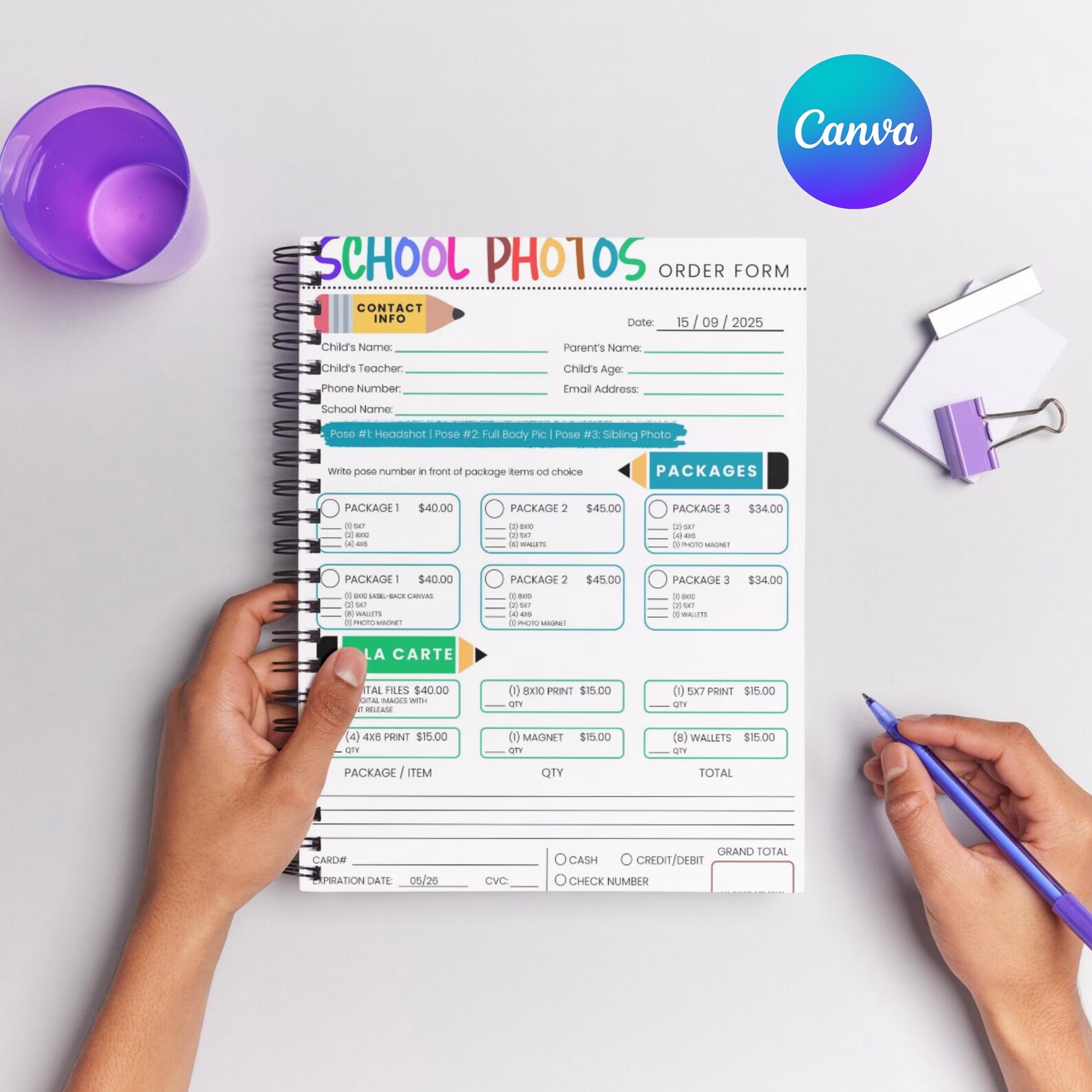 School Photography Order Form Template, Preschool Photos Invoice ...