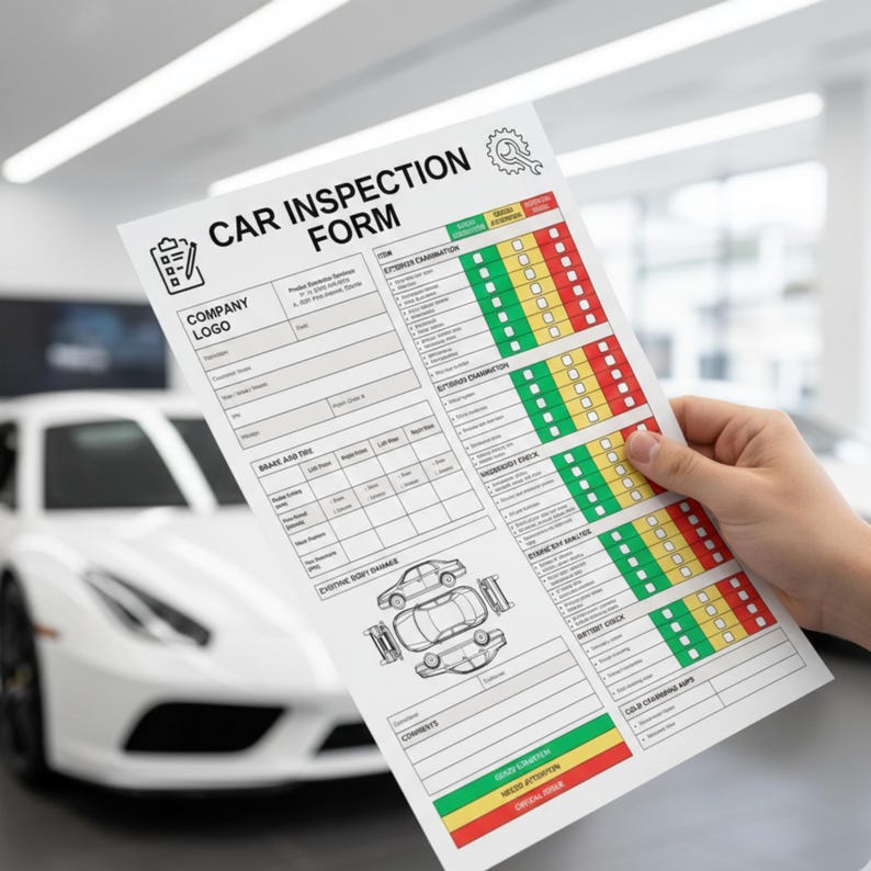 Vehicle Inspection Report PDF, Fillable Multi-point Checklist ...