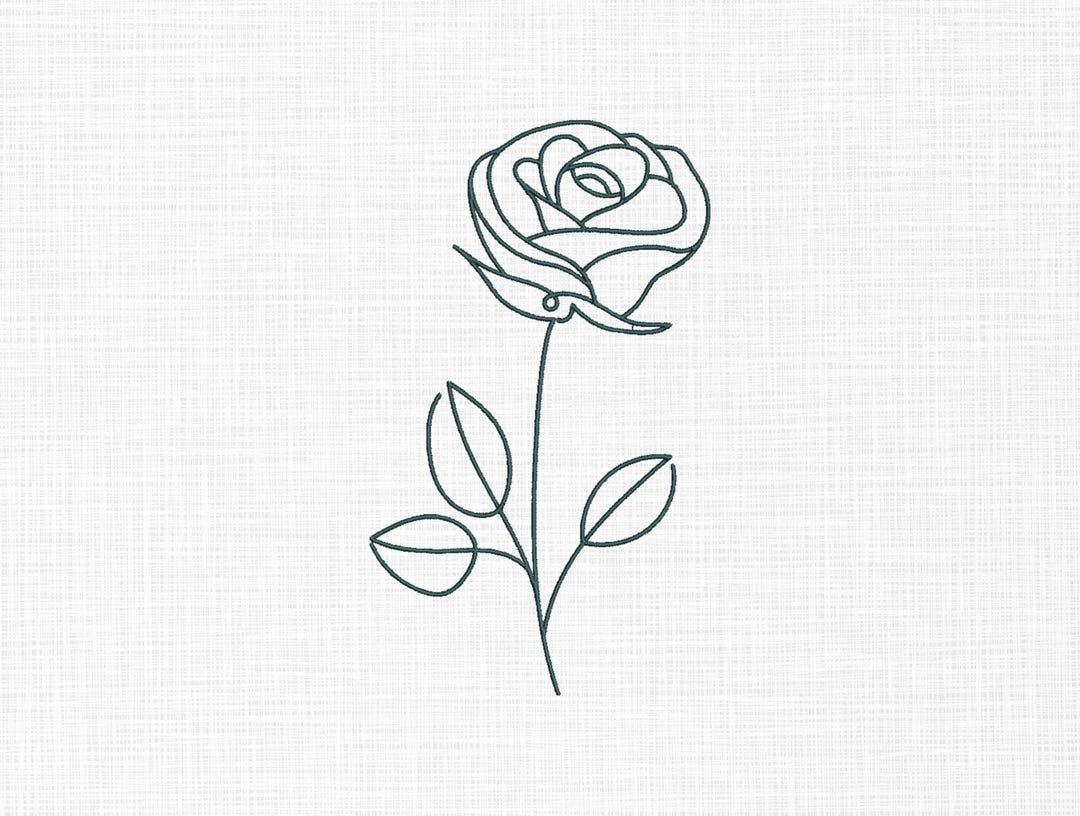Rose Outline Embroidery Design: Machine Embroidery Art (sizes Included ...