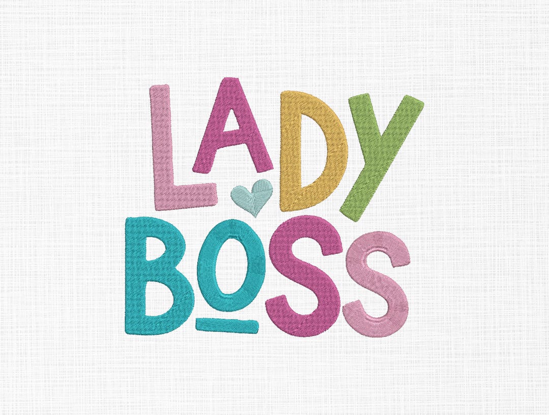 Lady Boss Embroidery Design: Mini Heart Machine Embroidery (digital ...