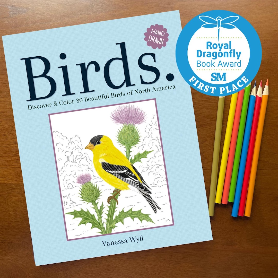 North American Birds Coloring Book – Award Winning, Hand-drawn Field ...