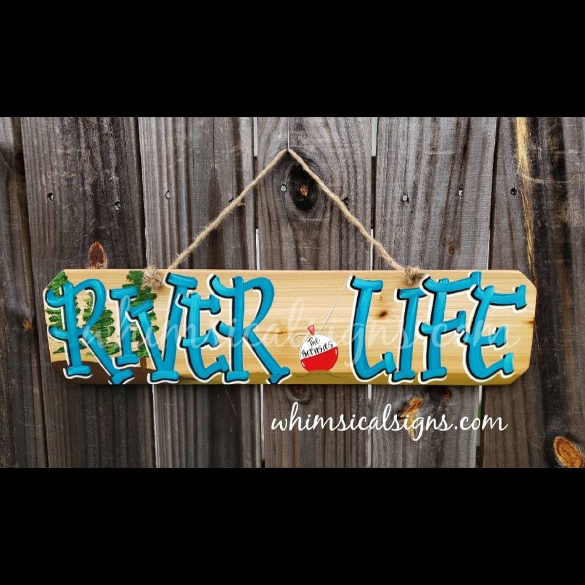 River Life Sign River Decor Rustic Decor Cypress Sign - Etsy