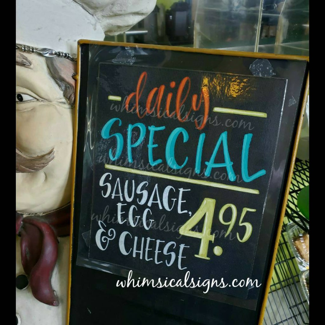 Daily Special, Menu Board Item Display, Customizable Daily Special ...