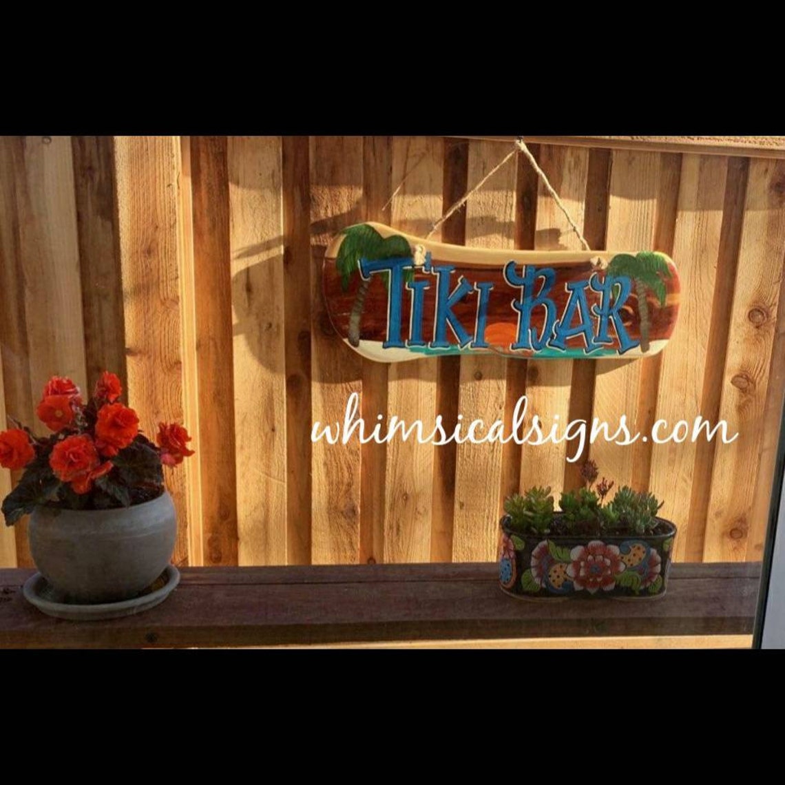 Tiki Bar Outdoor Bar Decor Exterior Cedar Sign Tropical | Etsy