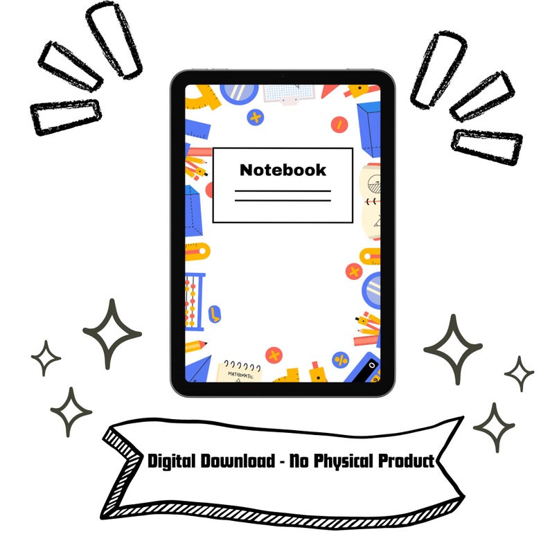 School Notebook PDF | Lined Digital Notes (digital Download) - Etsy