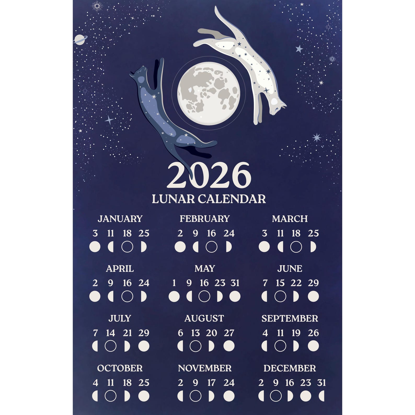 2026 Lunar Calendar - Etsy