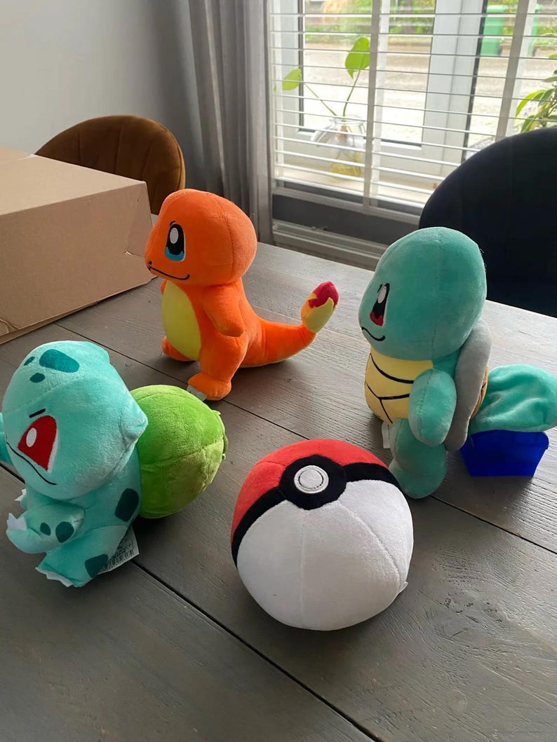 Pokémon Starter Plushies Set | Pikachu, Charmander, Bulbasaur ...