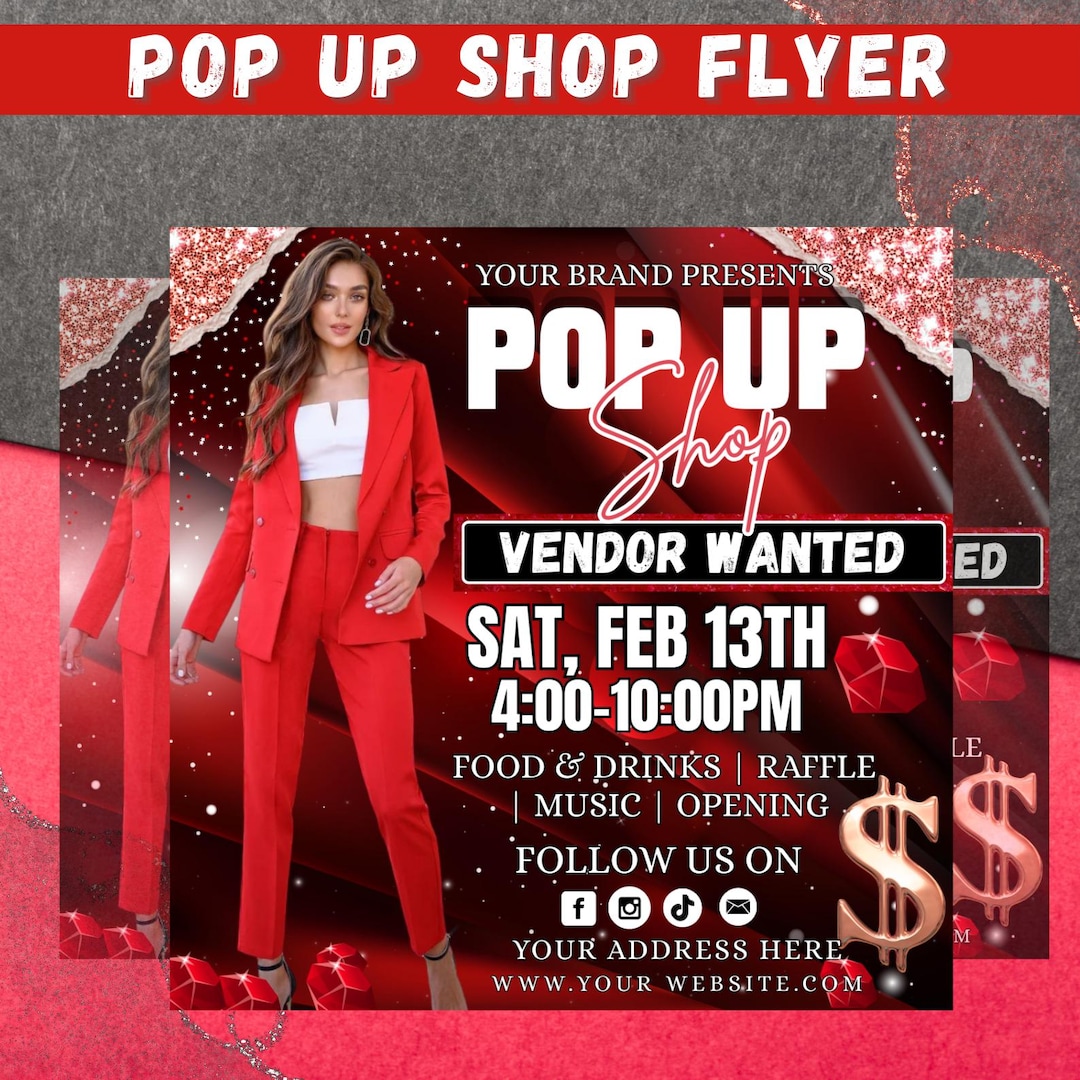 POP UP SHOP Flyer, Vendor Event Flyer, Pop up Shop Template, Shop Now ...