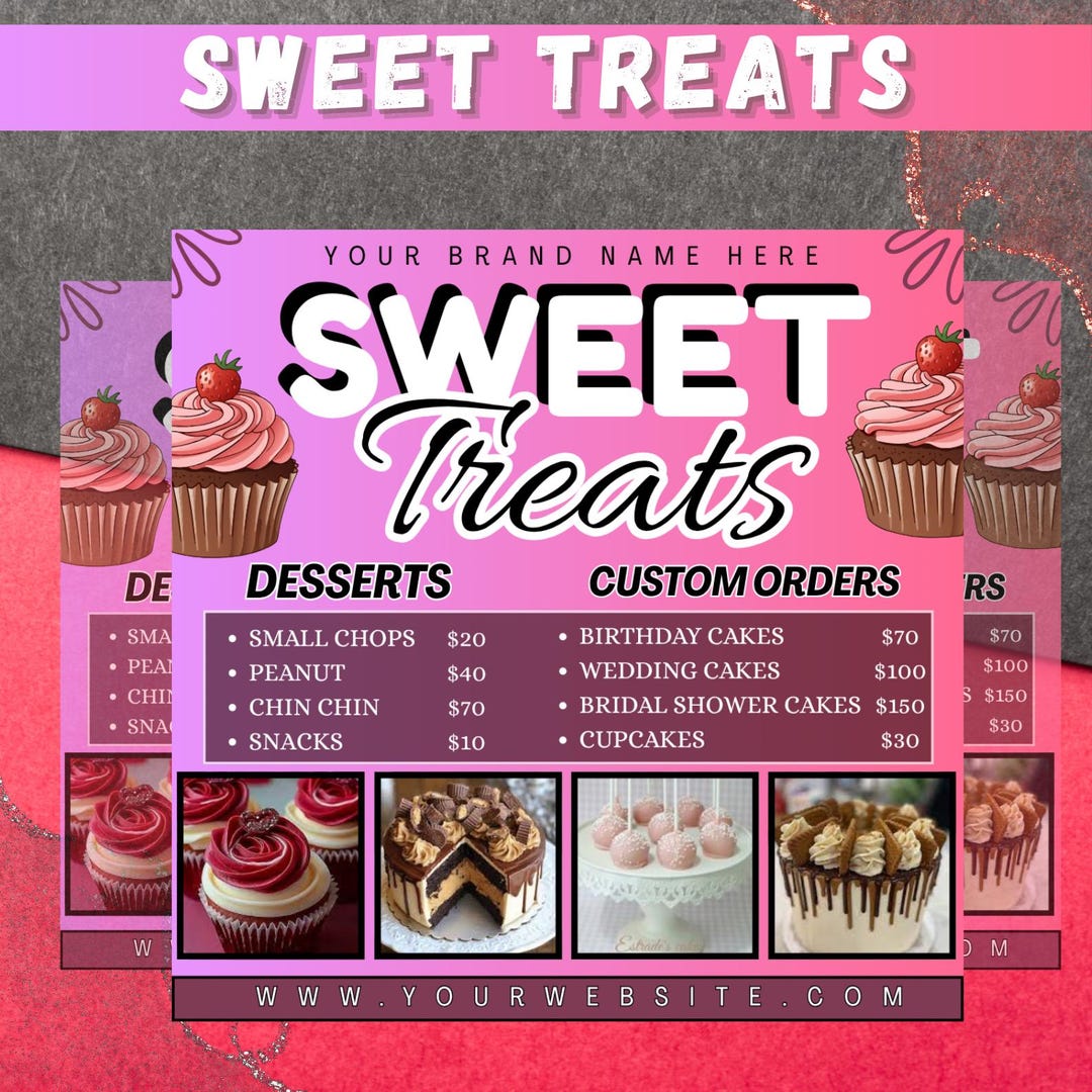 Sweet Treats Flyer Template | Bakery Flyer | Dessert Shop Promotion ...