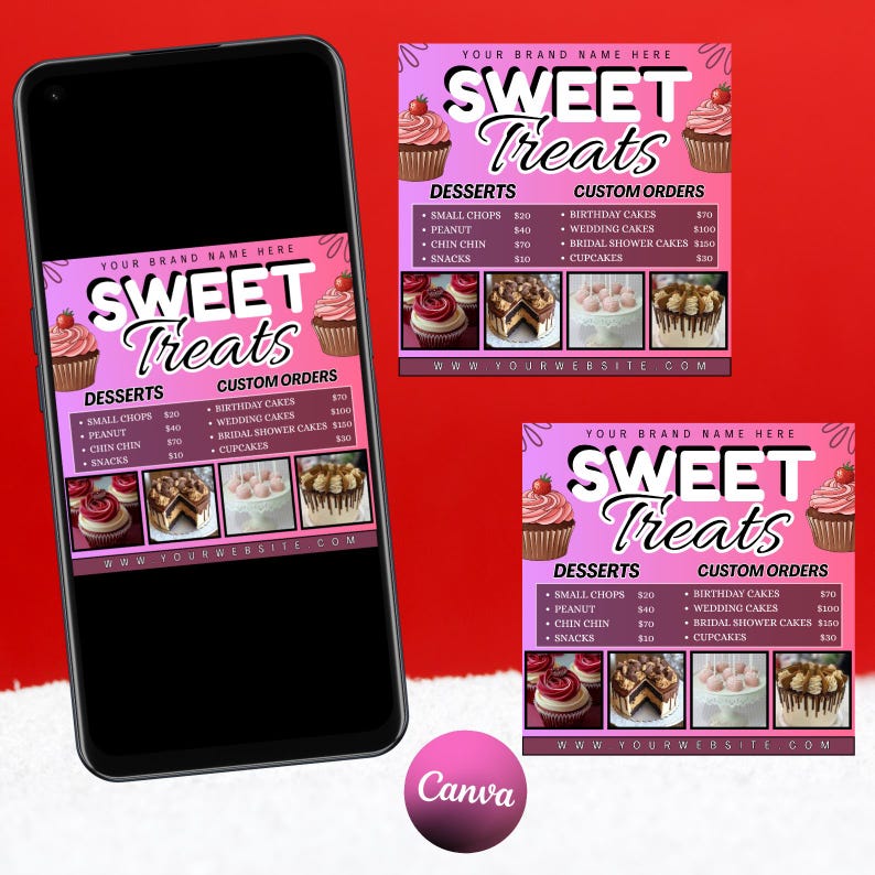Sweet Treats Flyer Template | Bakery Flyer | Dessert Shop Promotion ...