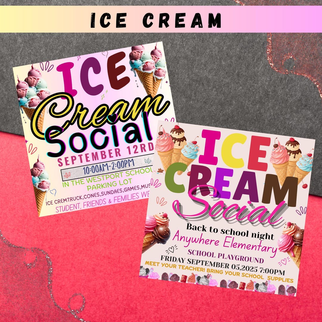 Ice Cream Flyer | Editable Summer Party Flyer | Printable Ice Cream ...
