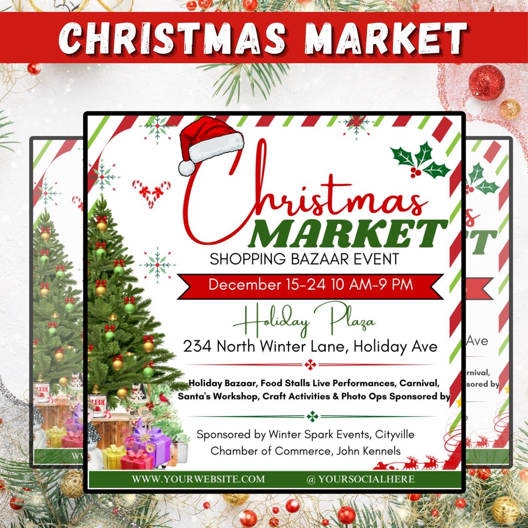 Christmas Market Flyer – Holiday Market Flyer & Winter Event Flyer ...