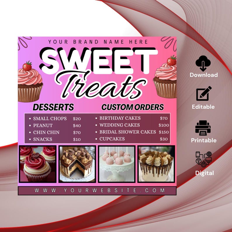 Sweet Treats Flyer Template | Bakery Flyer | Dessert Shop Promotion ...