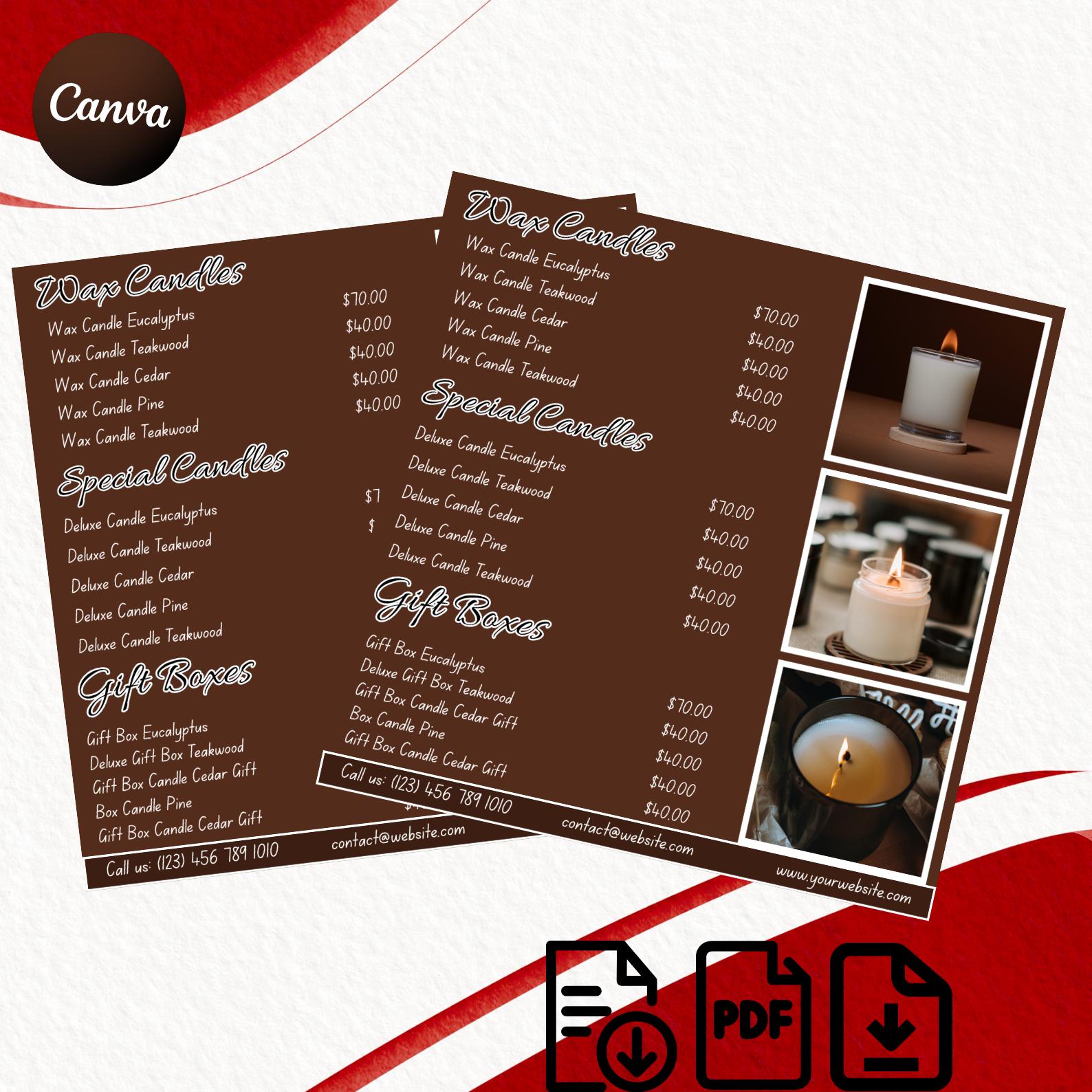 Candle Making Business Flyer | Editable Canva Template | Candle ...