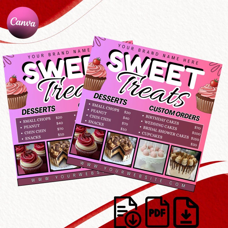Sweet Treats Flyer Template | Bakery Flyer | Dessert Shop Promotion ...