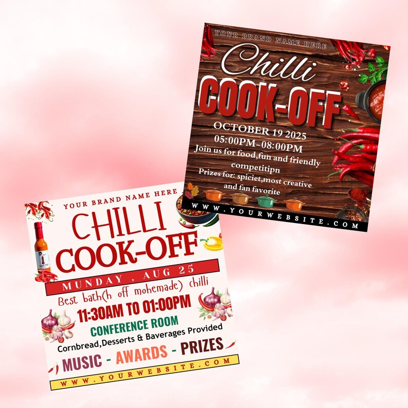 Chili Cook off Flyer: Editable Contest Poster Template (digital ...