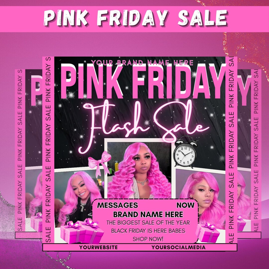 Pink Friday Flyer Template | Pink Friday Sale Editable Flyer | Pink ...