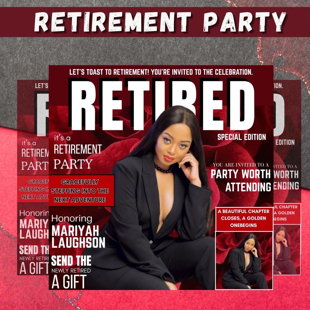 Retirement Party Flyer Template | Editable Retirement Invitation ...
