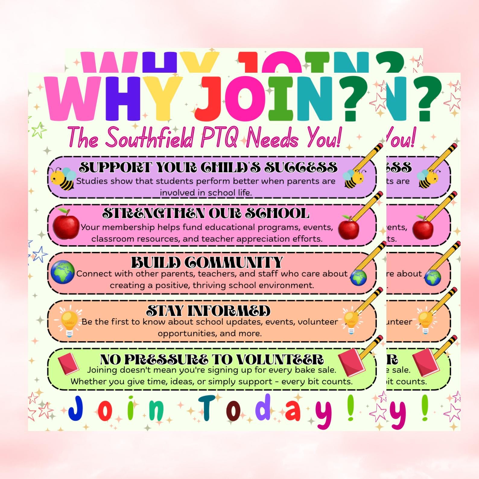 Editable PTA PTO Recruitment Flyer: School Volunteer Template (digital ...