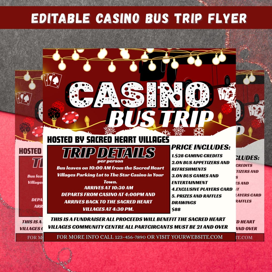 Casino Bus Trip Flyer Template: Editable Party Event (digital Download ...