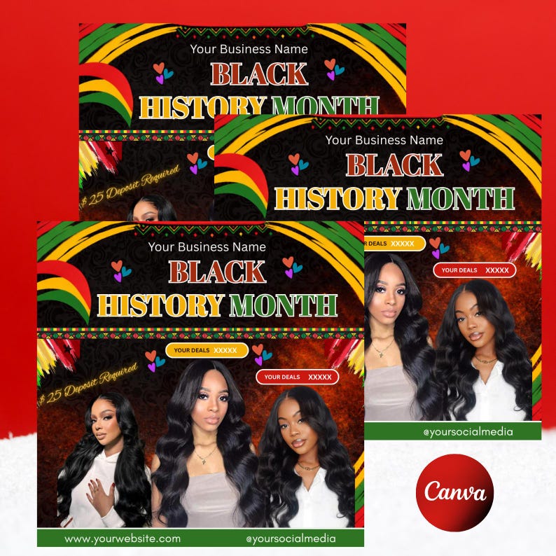 Black History Month Flyer | Editable Canva February Party Flyer ...