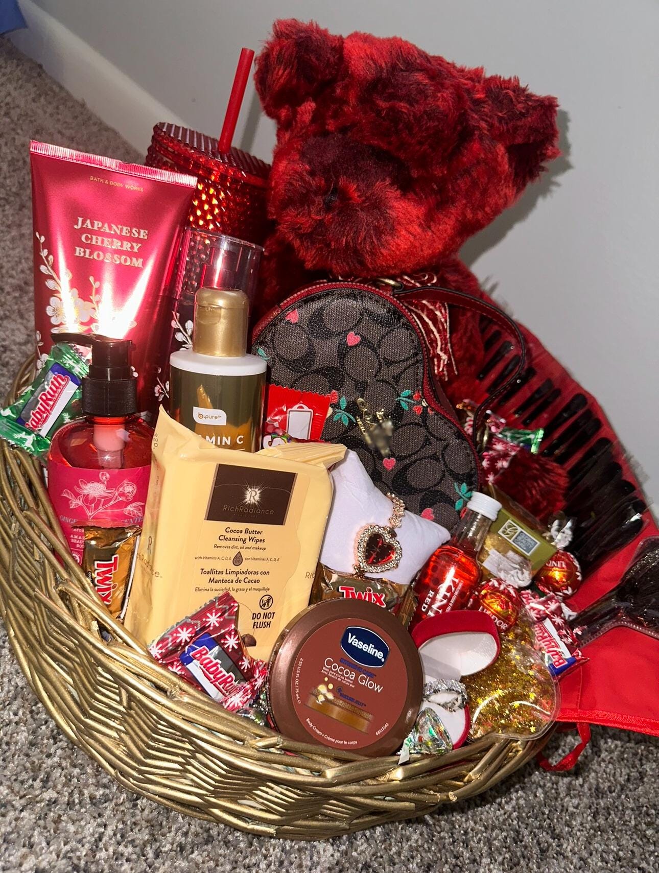 Luxury Burgundy Pamper Gift Basket – Spa, Sweets & Accessories ...