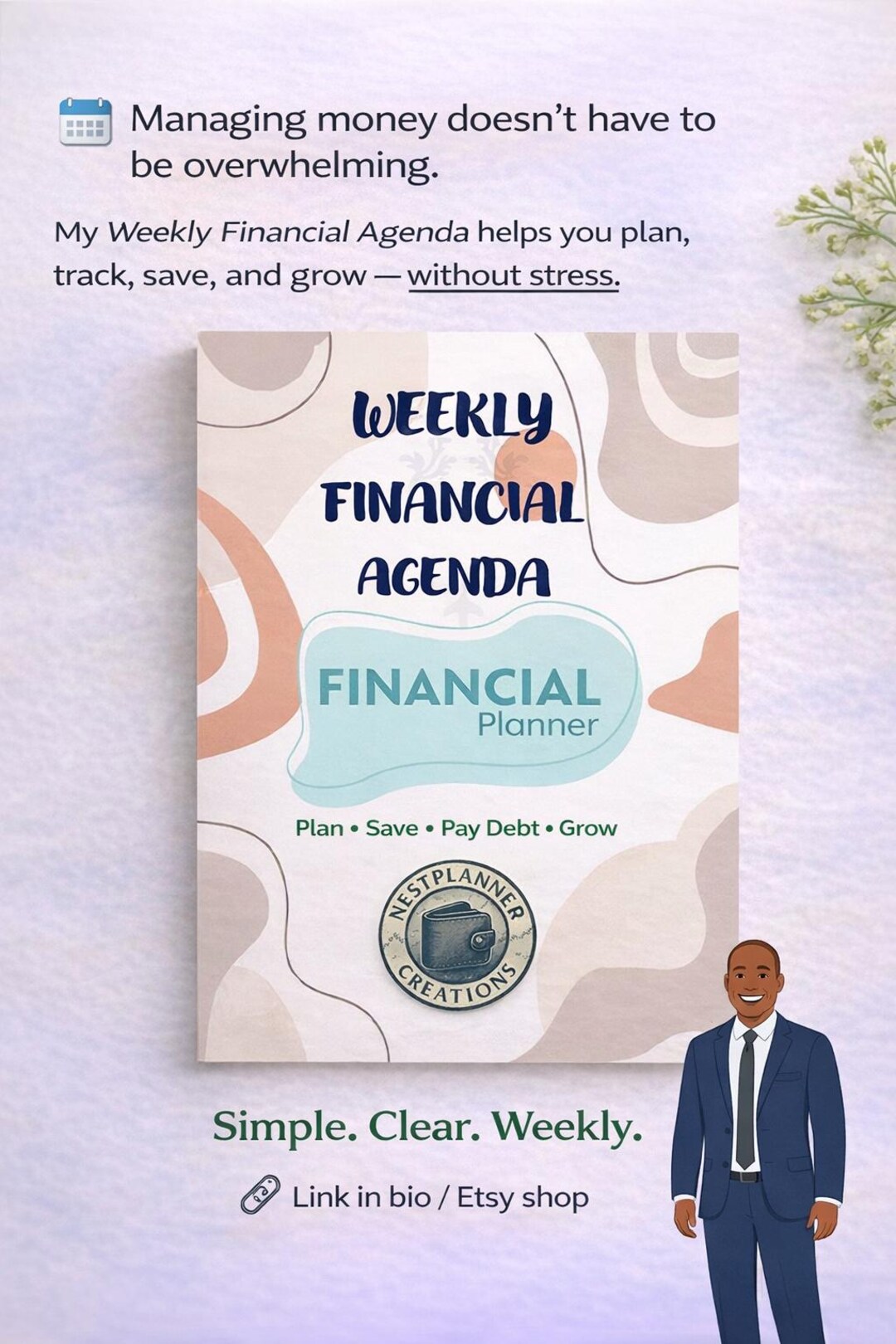 Weekly Financial Agenda Printable Budget Planner PDF | A5 Money ...