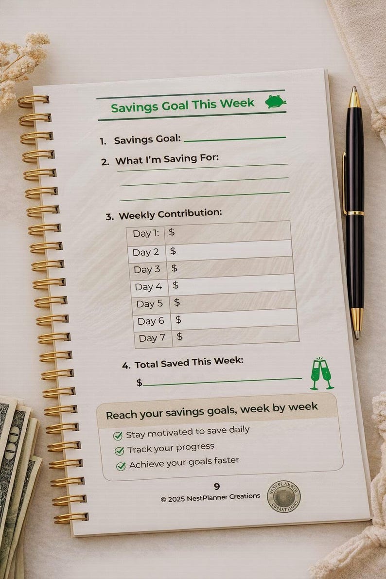 Weekly Financial Agenda Printable Budget Planner PDF | A5 Money ...