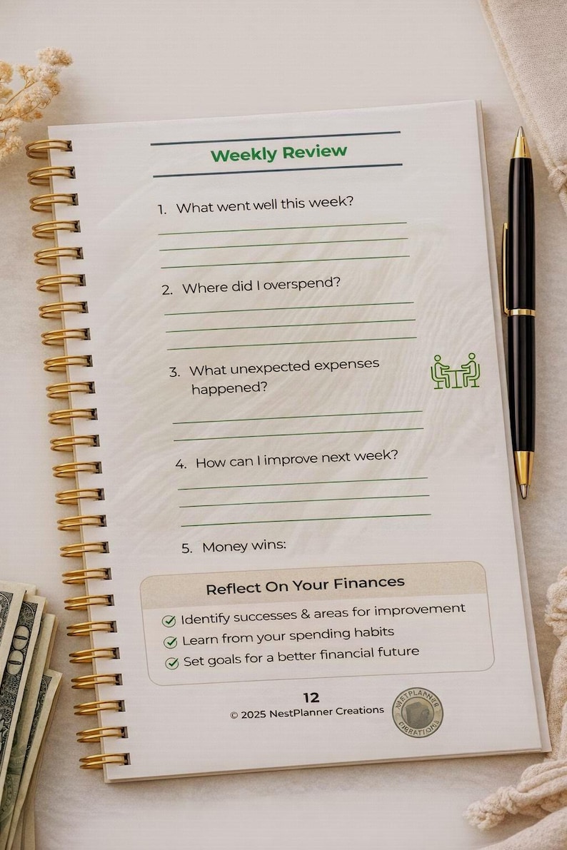 Weekly Financial Agenda Printable Budget Planner PDF | A5 Money ...