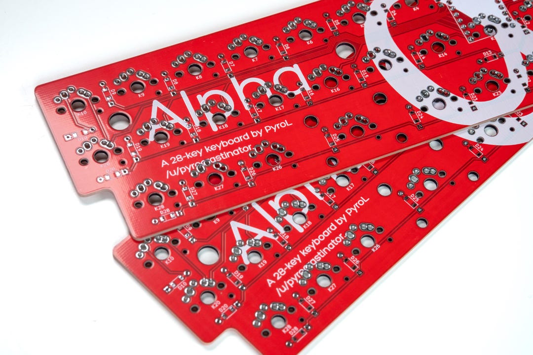 Alpha Keyboard PCB - 28 Key Semi-ortholinear DIY Mechanical Keyboard - Etsy