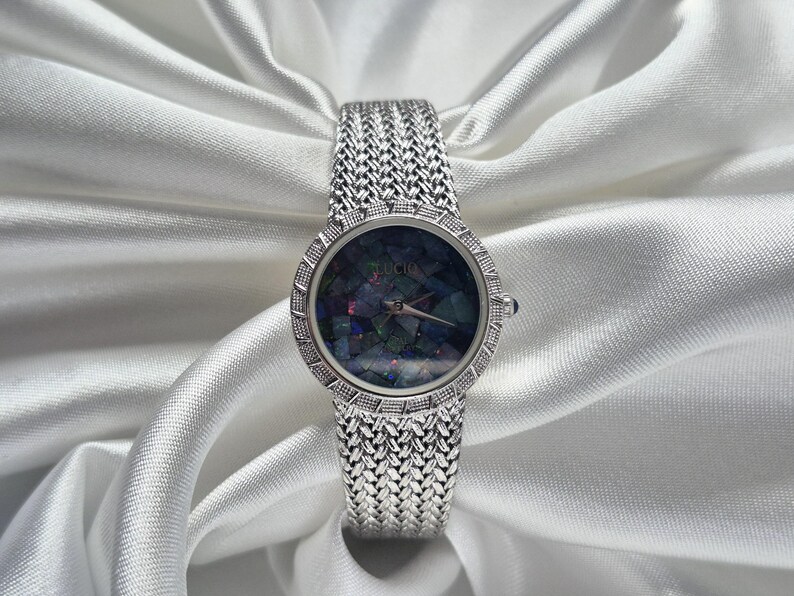 Lucio Swiss Opal Dial Watch – Vintage Ladies – Iridescent Stone – Like ...