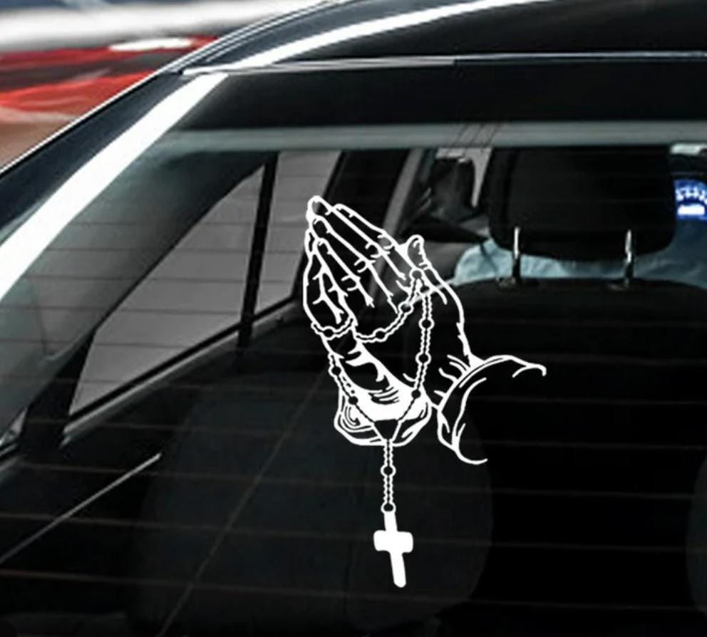 Holographic Rosary Prayer Car Decal – Reflective Christian Sticker - Etsy