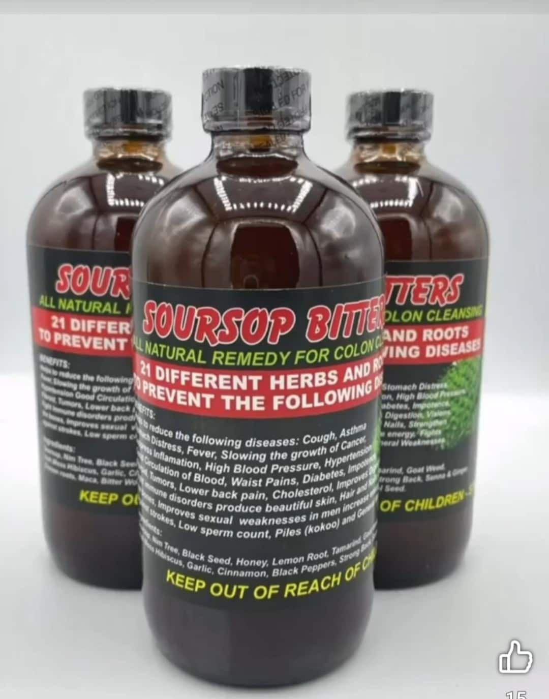 Soursop Bitter Drink 1 Bottle, Organic Natural Herbal Drink - Etsy