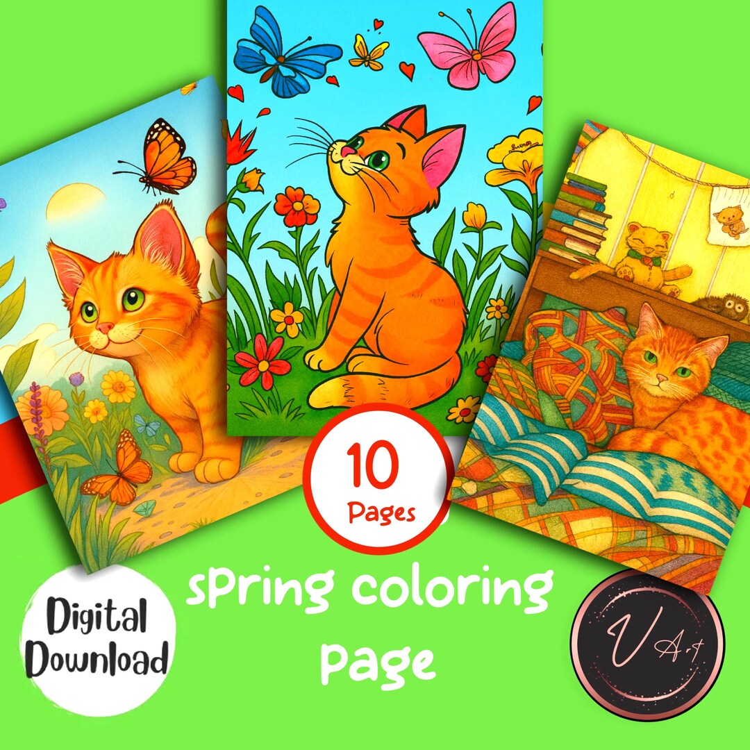 20 Cute Cats Coloring Book PDF | Printable Cat Coloring Pages for Kids ...