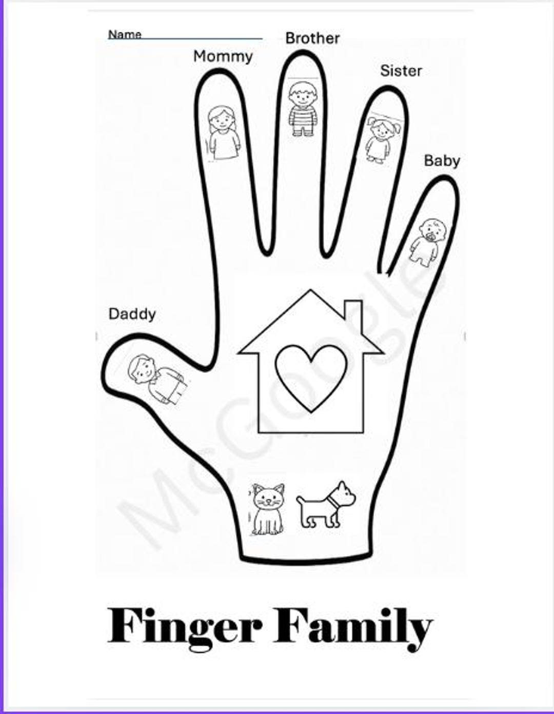 Bilingual Finger Family Cut & Paste | English and Spanish | Pre-k ...