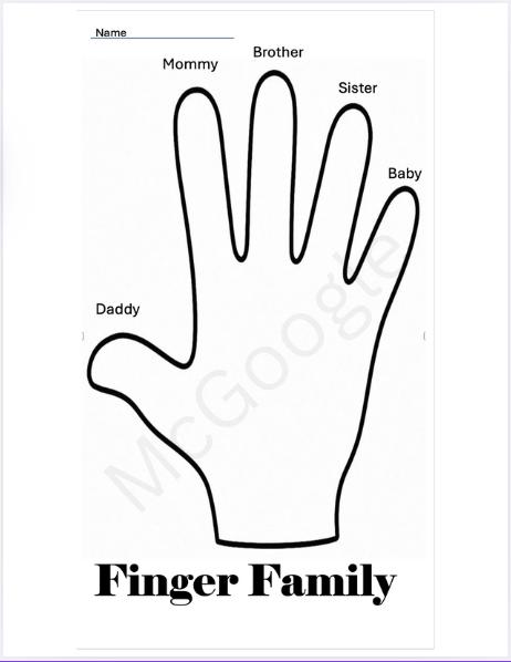 Bilingual Finger Family Cut & Paste | English and Spanish | Pre-k ...