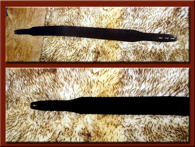 TRADITIONAL SOLID BLACK Leather Strap A Beautifully Hand | Etsy