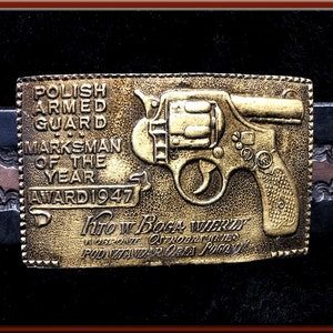 POLISH ARMED GUARD Belt Buckle Fits up to 1 3/4" Belt. 2 1/8" High, 3 1 ...
