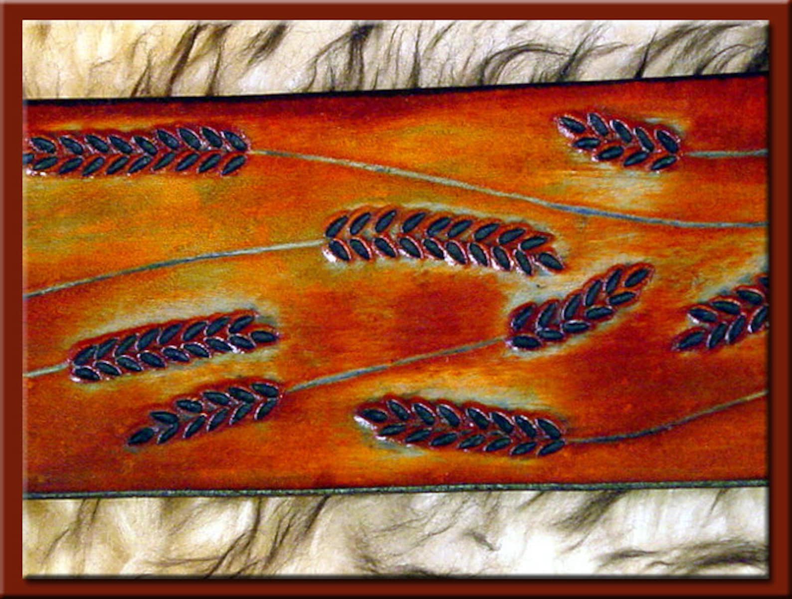 WHEAT Design A Beautifully Hand Tooled Hand Crafted Leather - Etsy