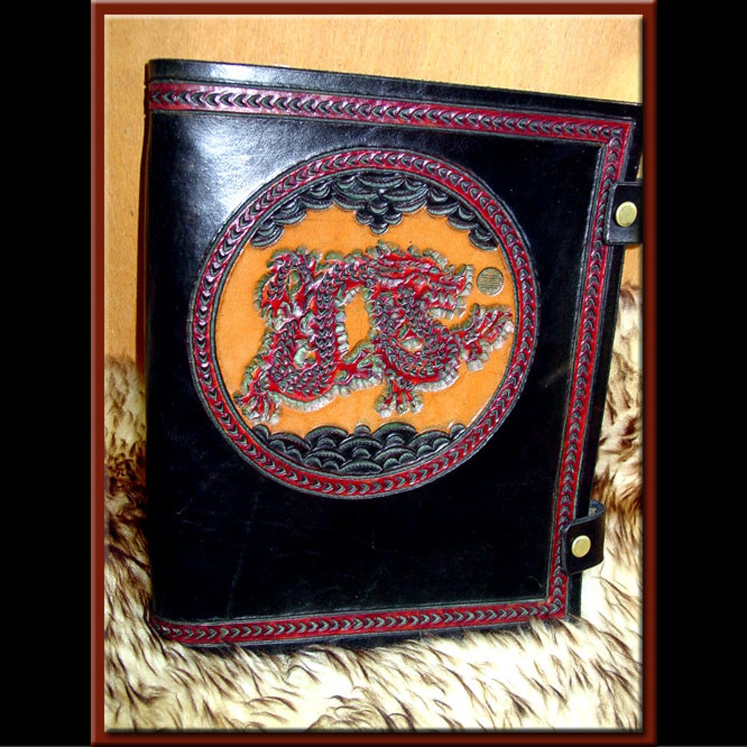 EASTERN DRAGON Design - A Beautifully Hand Crafted Full Size Leather ...