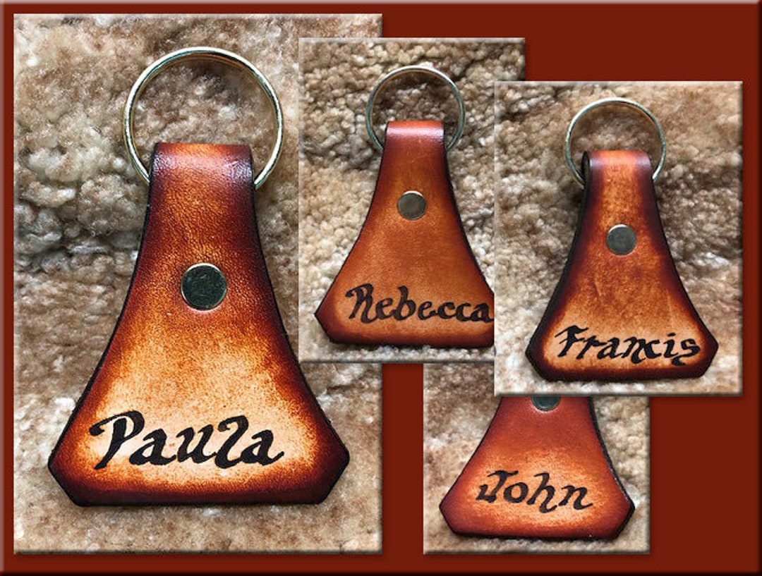 Personalized NAME KEY RINGS, Calligraphy Design, Handcrafted, Hand ...