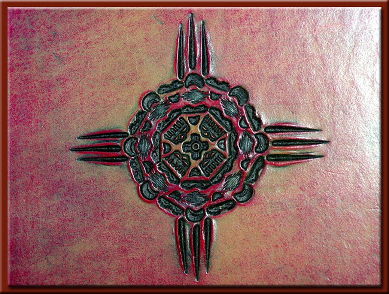 Leather NATIVE AMERICAN SUN Design A Beautifully Designed | Etsy