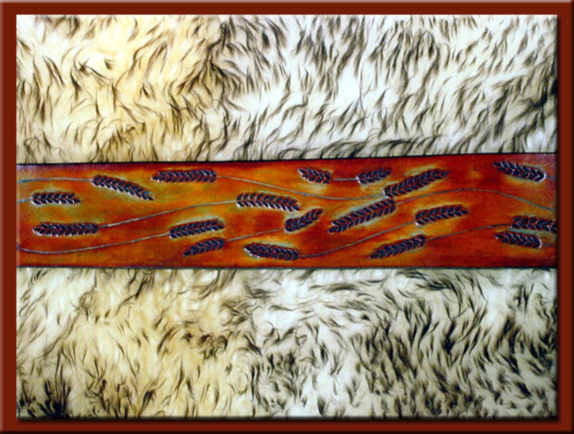 WHEAT Design A Beautifully Hand Tooled Hand Crafted Leather - Etsy