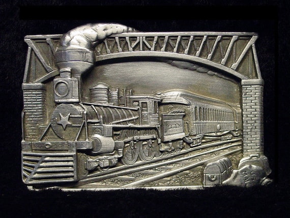 STARLINER LOCOMOTIVE TRAIN Pewter Belt Buckle fits up… - Gem