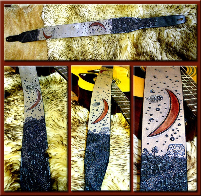 MIDNIGHT CRESCENT MOON Design A Beautifully Hand Tooled - Etsy