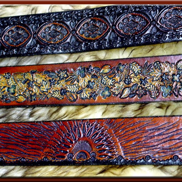 Hand Painted Leather Belt - Etsy