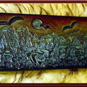 MOUNTAIN SCENE Design • A Beautifully Hand Tooled, Hand Crafted Leather ...