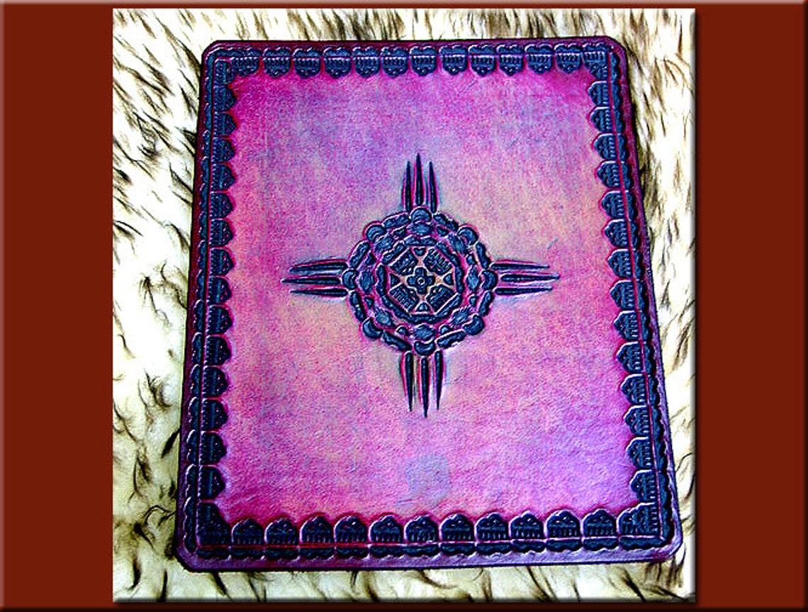 Leather NATIVE AMERICAN SUN Design, A Beautifully Designed, Hand Tooled ...