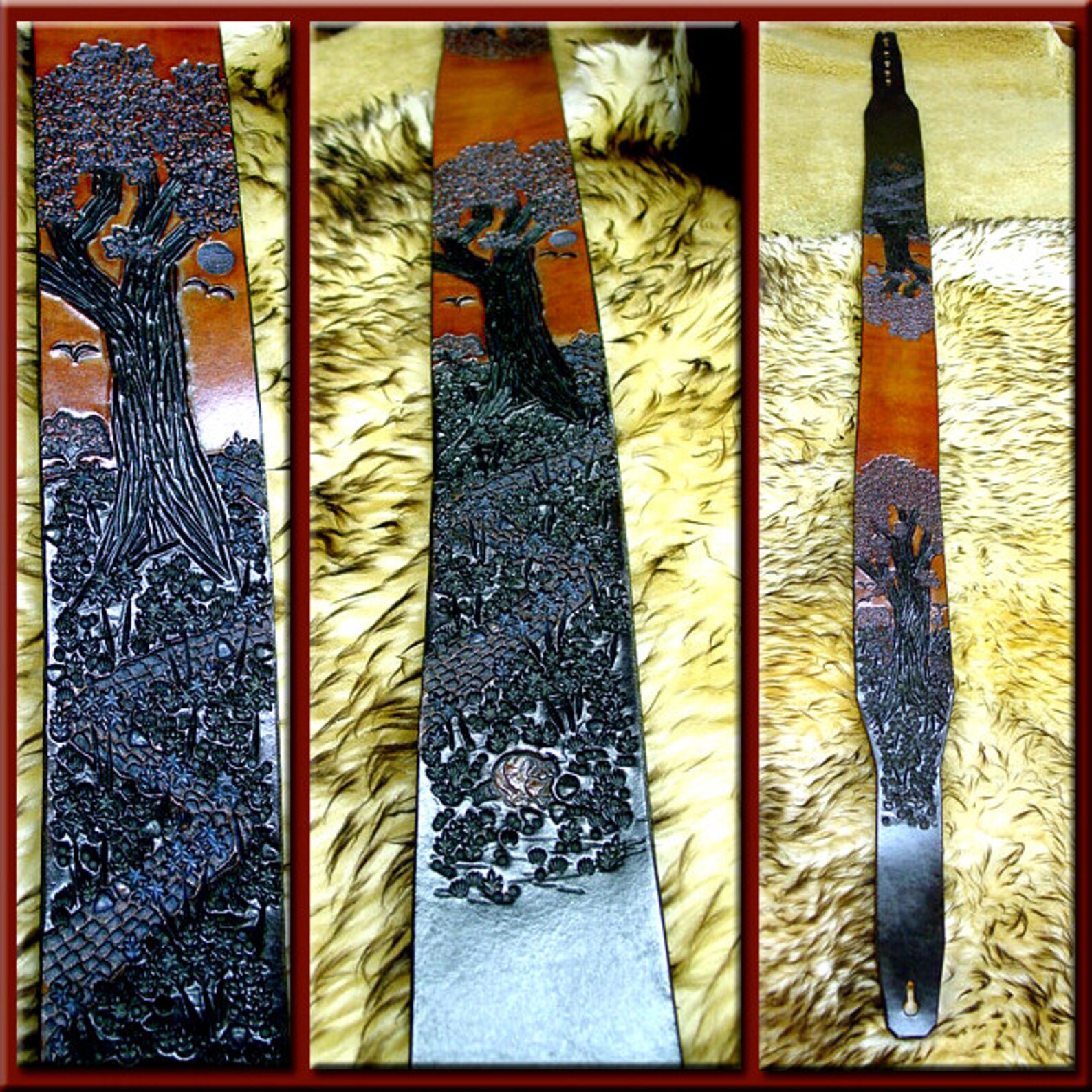 OAK TREES Design A Beautifully Hand Tooled Hand Crafted - Etsy