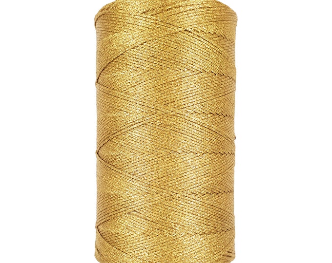 Gold Metallic Waxed Cord 0.8mm, Macrame Waxed Cord, Polyseter Cord ...
